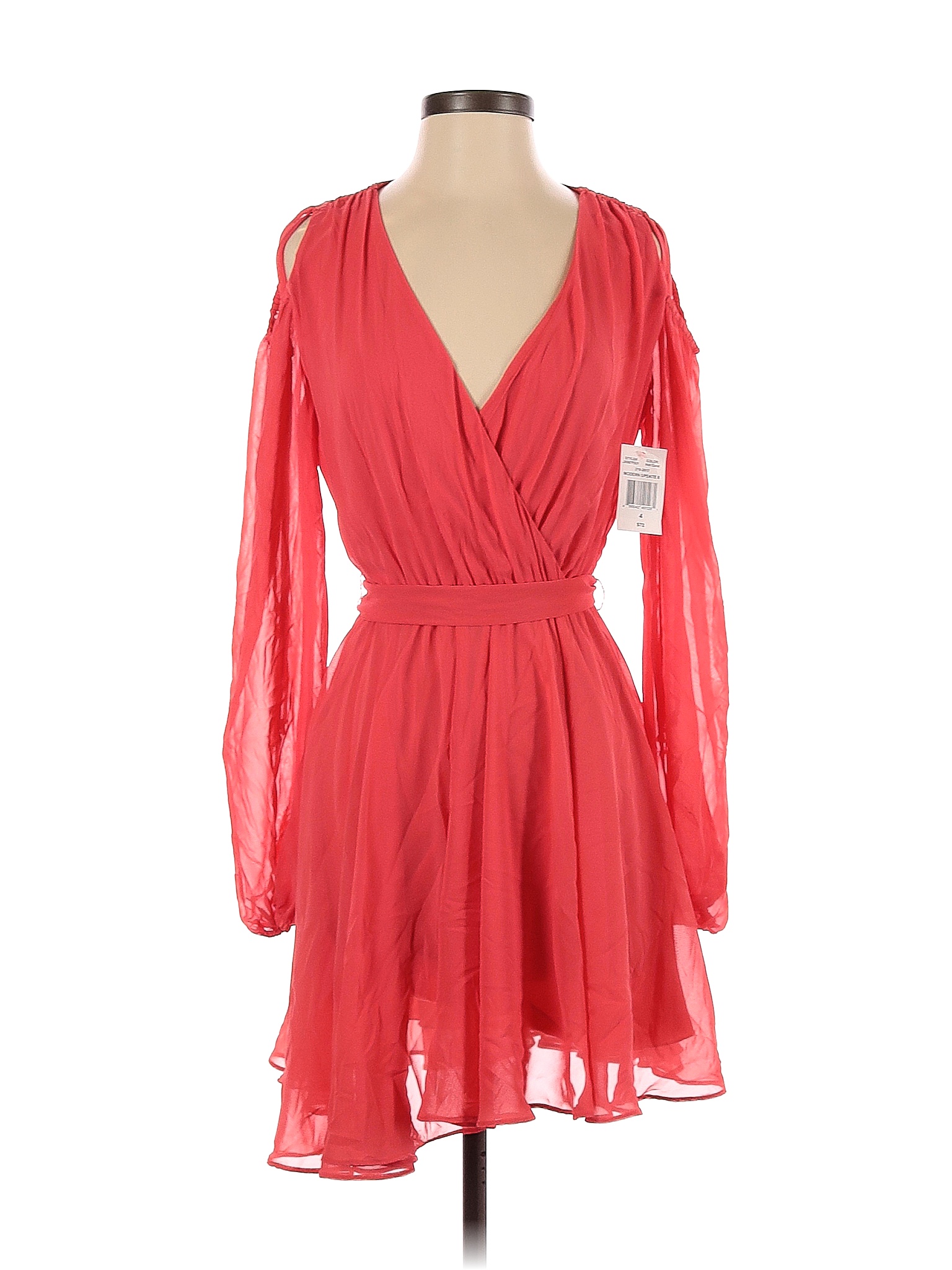 B. Smart 100% Polyester Solid Colored Pink Cocktail Dress Size 4 - 68% ...