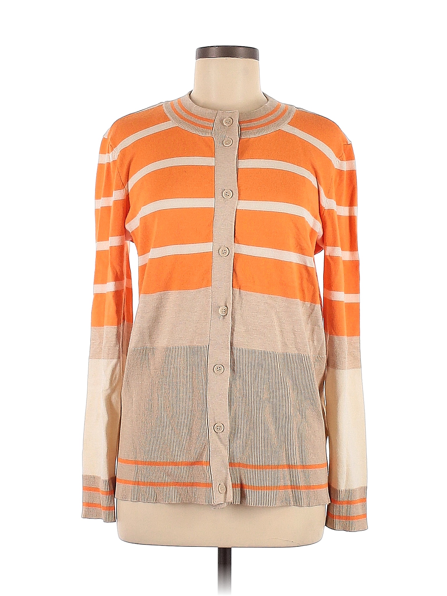North Style Color Block Stripes Orange Cardigan Size M - 73% off | thredUP