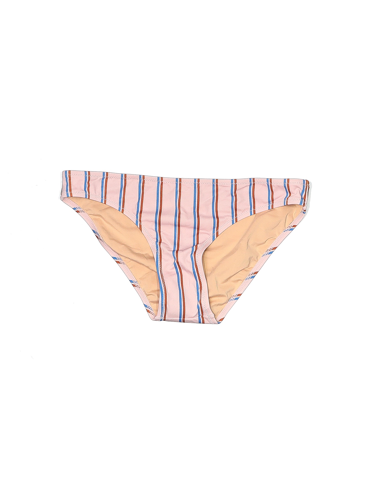 Madewell Stripes Tan Pink Madewell Second Wave Classic Bikini Bottom in Paseo Stripe Size S - 85 ...