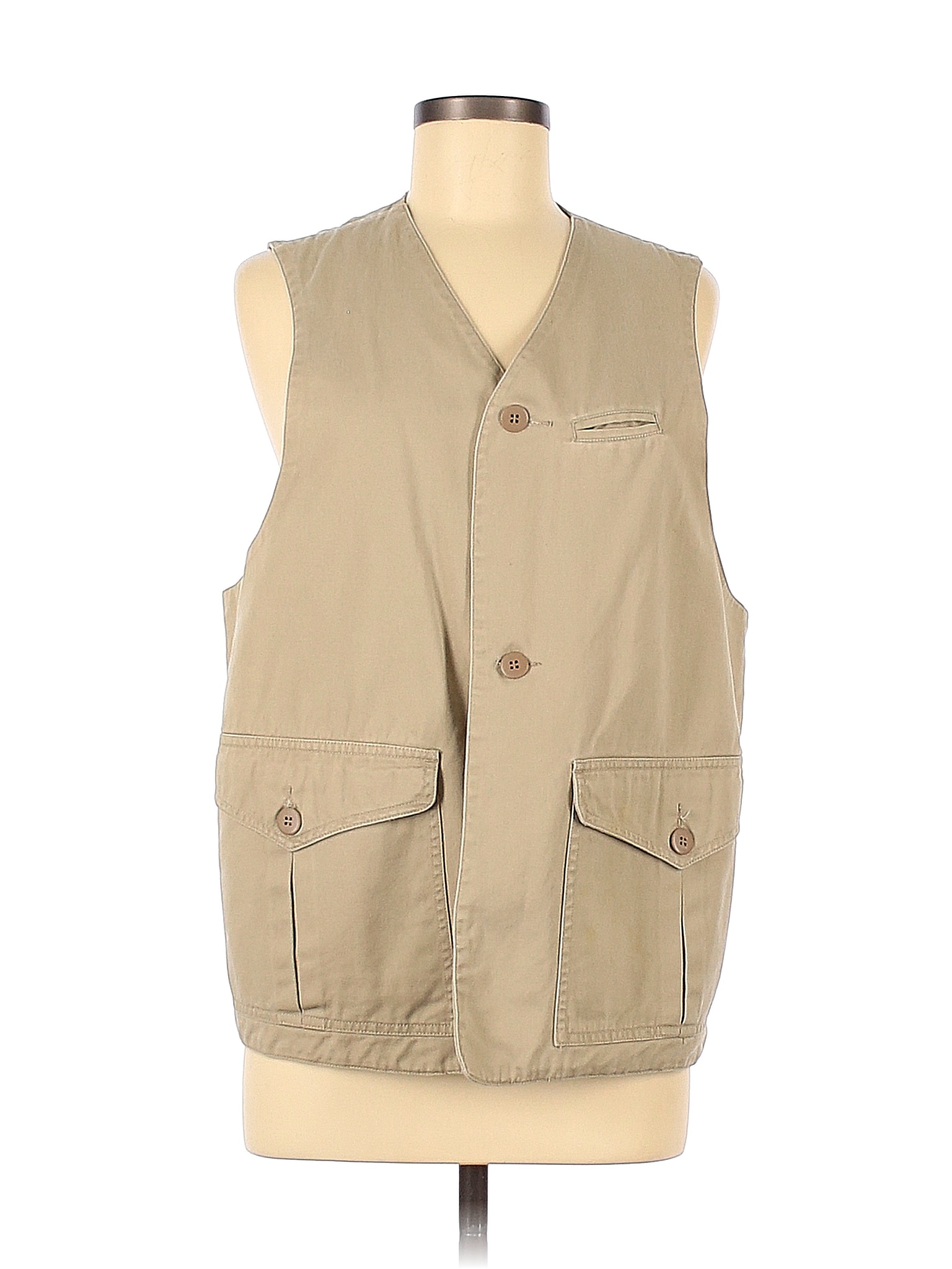 Ann Taylor 100% Cotton Solid Colored Tan Vest Size M - 78% off | thredUP