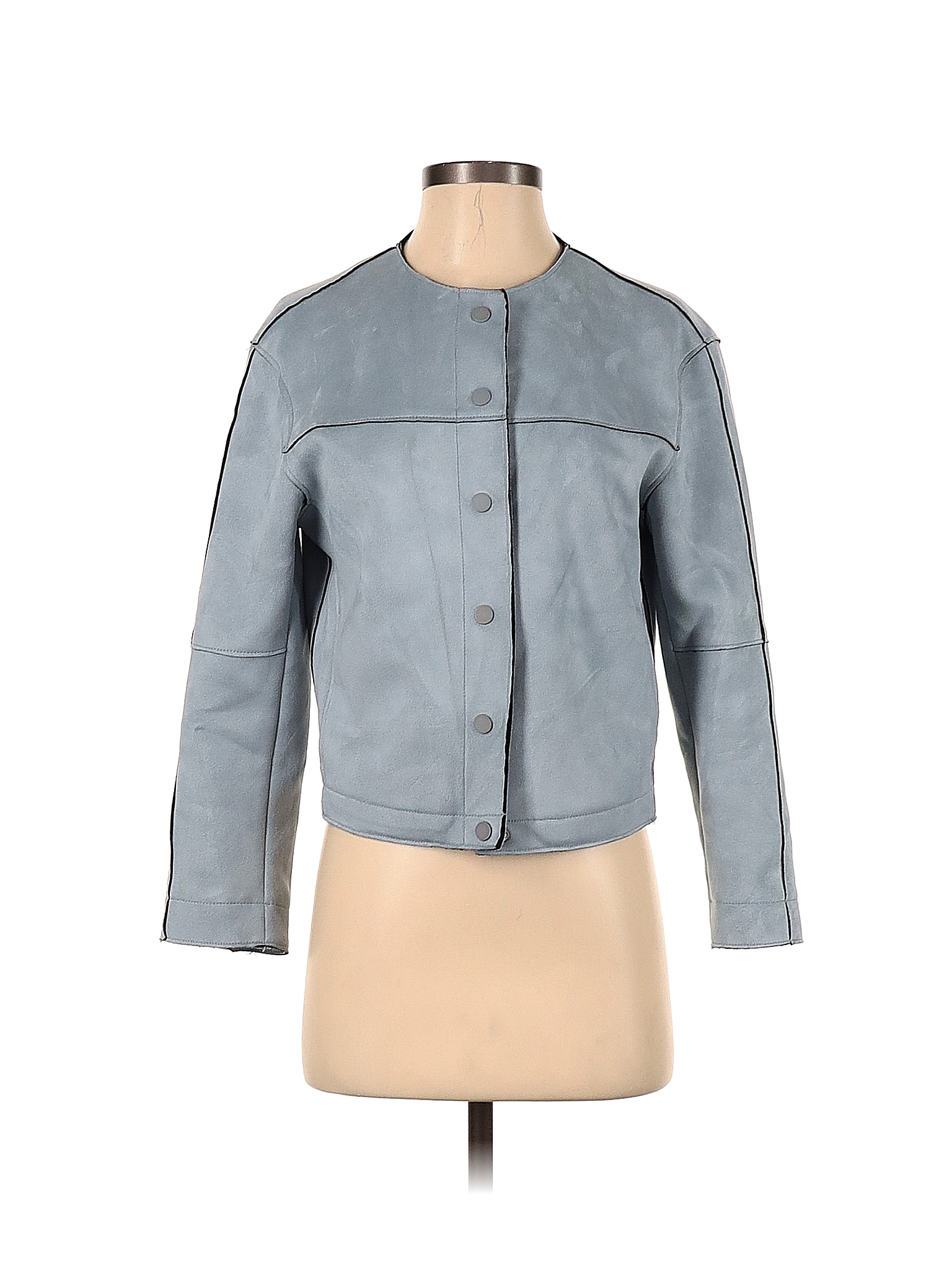 Zara Basic 100% Polyester Solid Gray Jacket Size XS - 75% off | thredUP