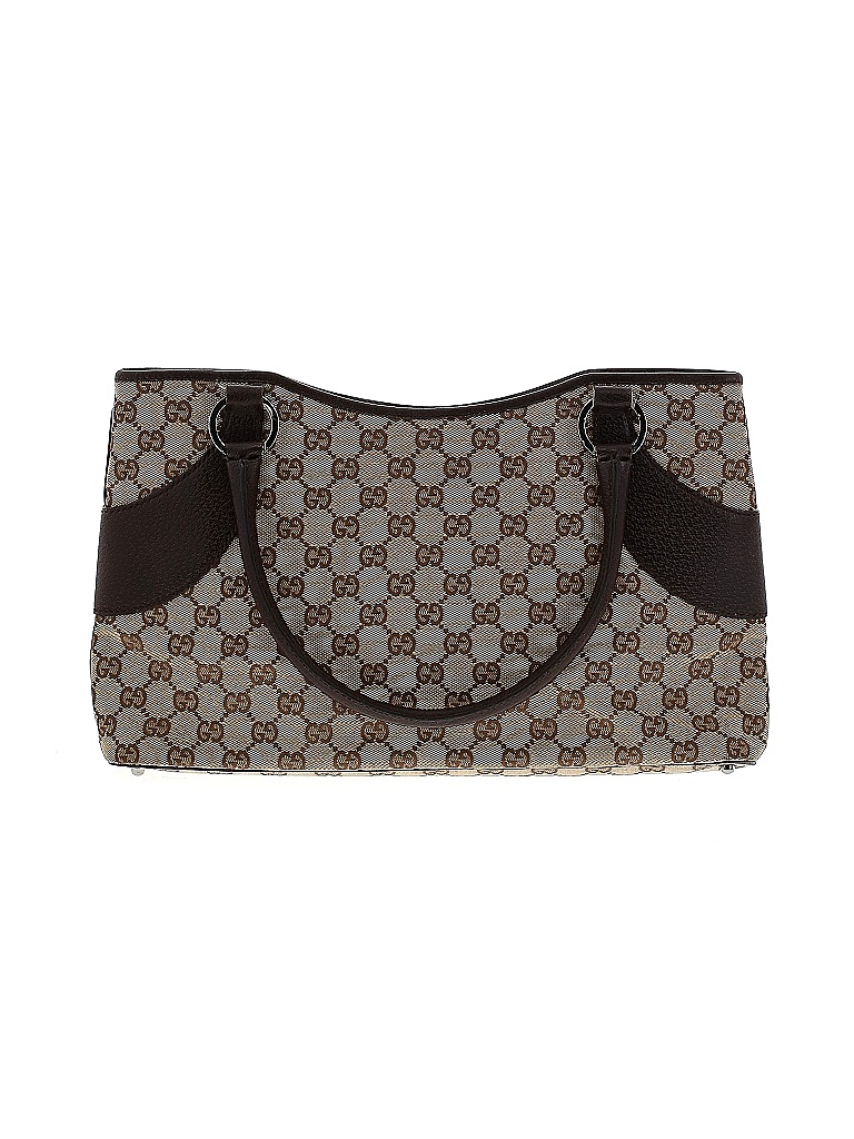 Gucci 100% Canvas Checkered-gingham Color Block Jacquard Brown Jacquard ...