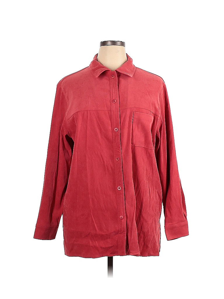 Charter Club Solid Red Pink Long Sleeve Blouse Size XL - 76% off | thredUP