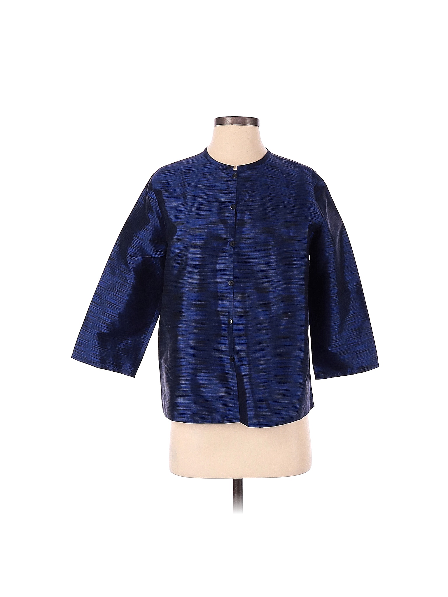 Travelsmith 100% Silk Blue Long Sleeve Silk Top Size S - 77% off | thredUP
