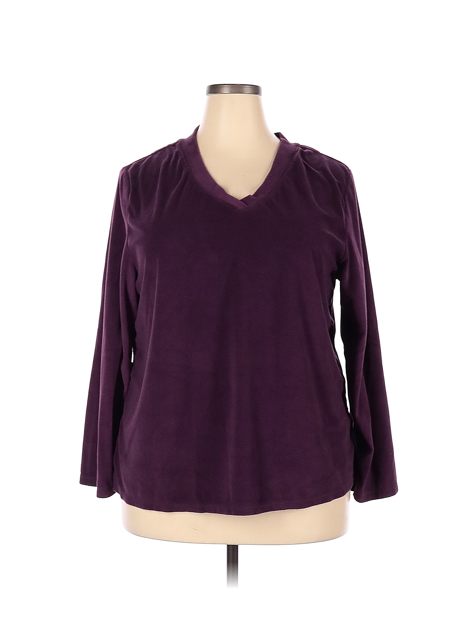 Anne Klein 100% Polyester Solid Colored Purple Fleece Size XL - 84% off ...