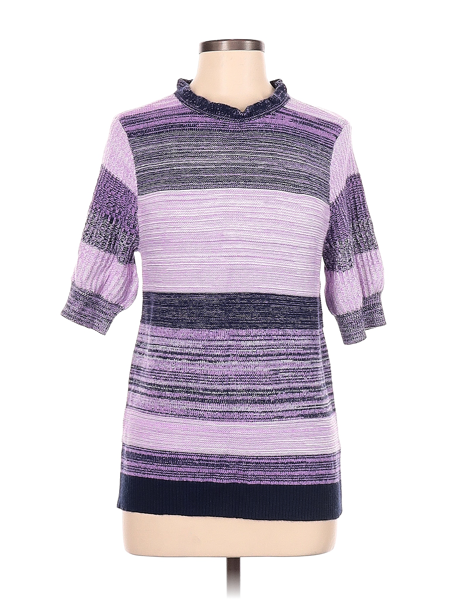 Halogen Color Block Stripes Purple Pullover Sweater Size M - 64% off ...