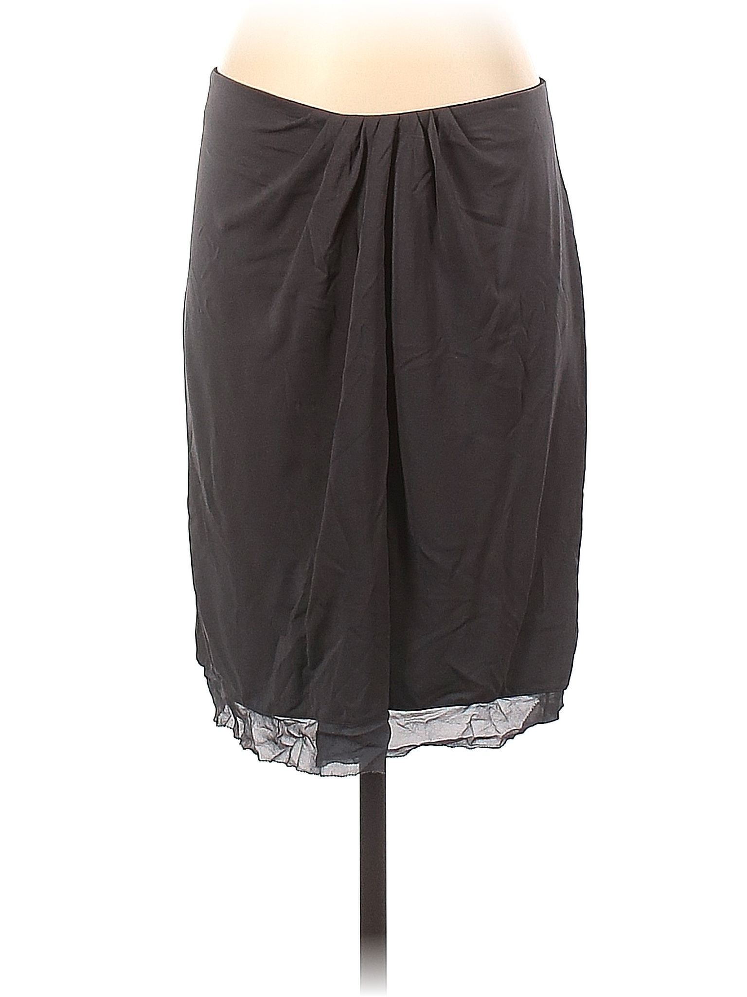 Ann Taylor Solid Gray Casual Skirt Size S 91 Off Thredup