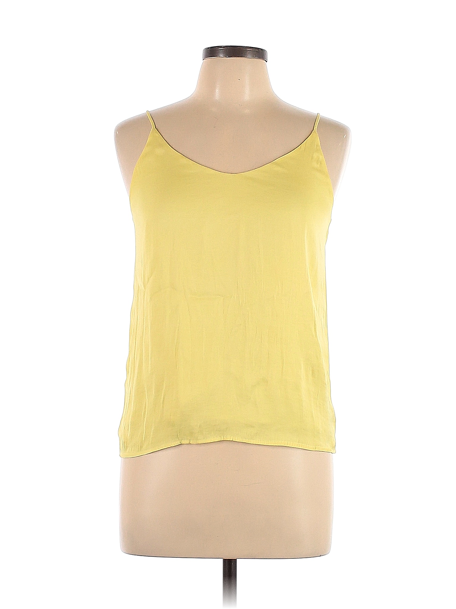 Rachel Zoe 100 Polyester Solid Colored Yellow Sleeveless Blouse Size