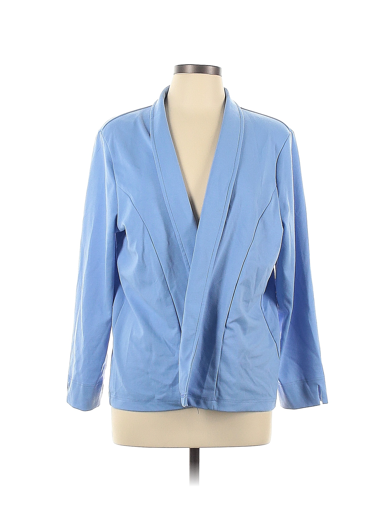 BonWorth Color Block Solid Blue Cardigan Size L (Plus) - 56% off | thredUP