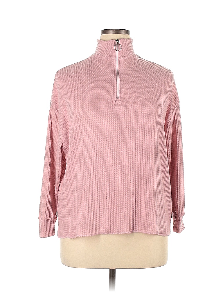 Rouge Solid Colored Pink Thermal Top Size 1X (Plus) - 64% off | thredUP