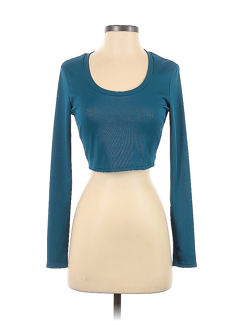 Shein Solid Colored Blue Gray Long Sleeve Top Size M - 62% off | thredUP