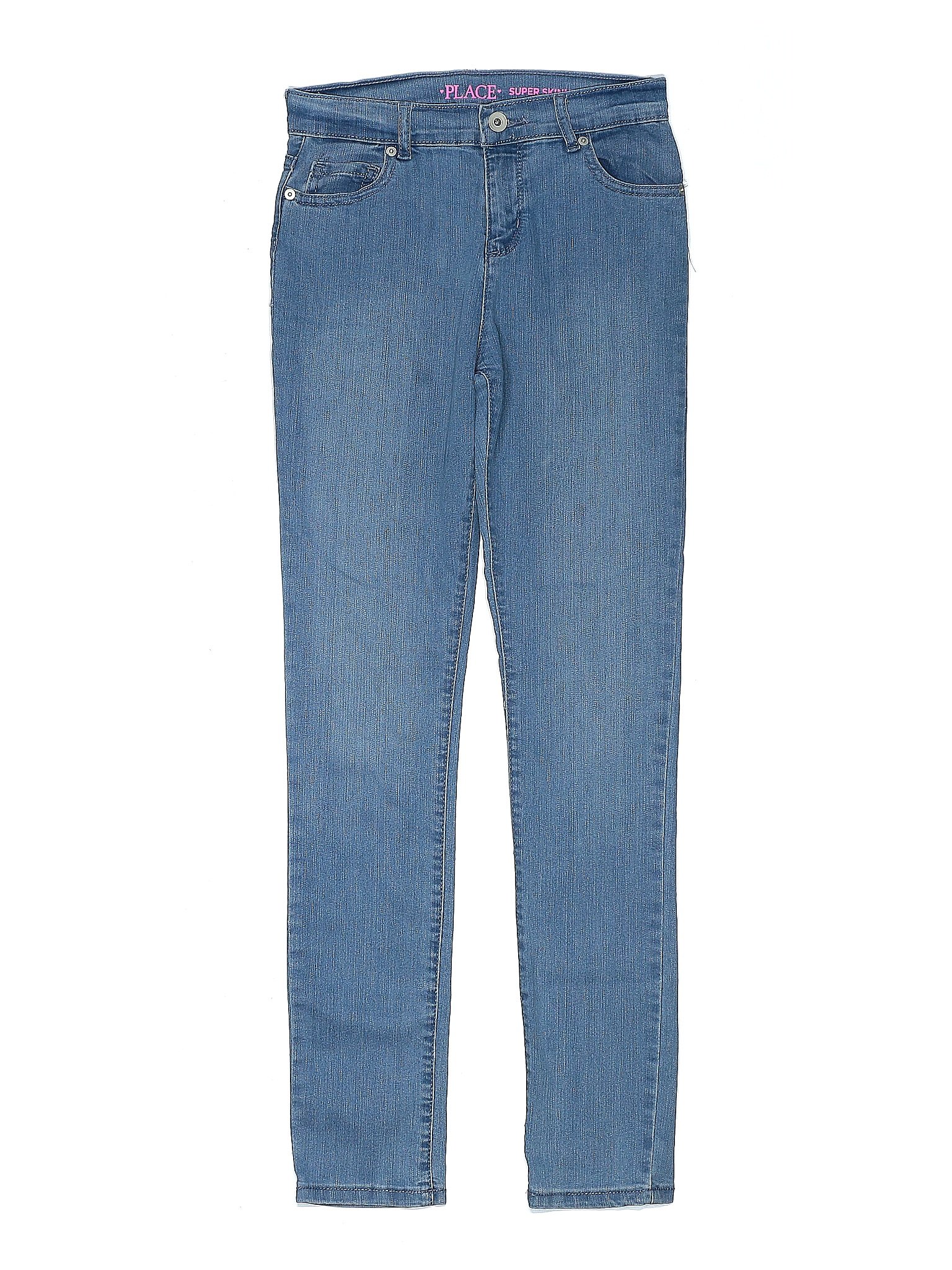 The Children's Place Solid Blue Jeans Size 14 - 61% off | thredUP