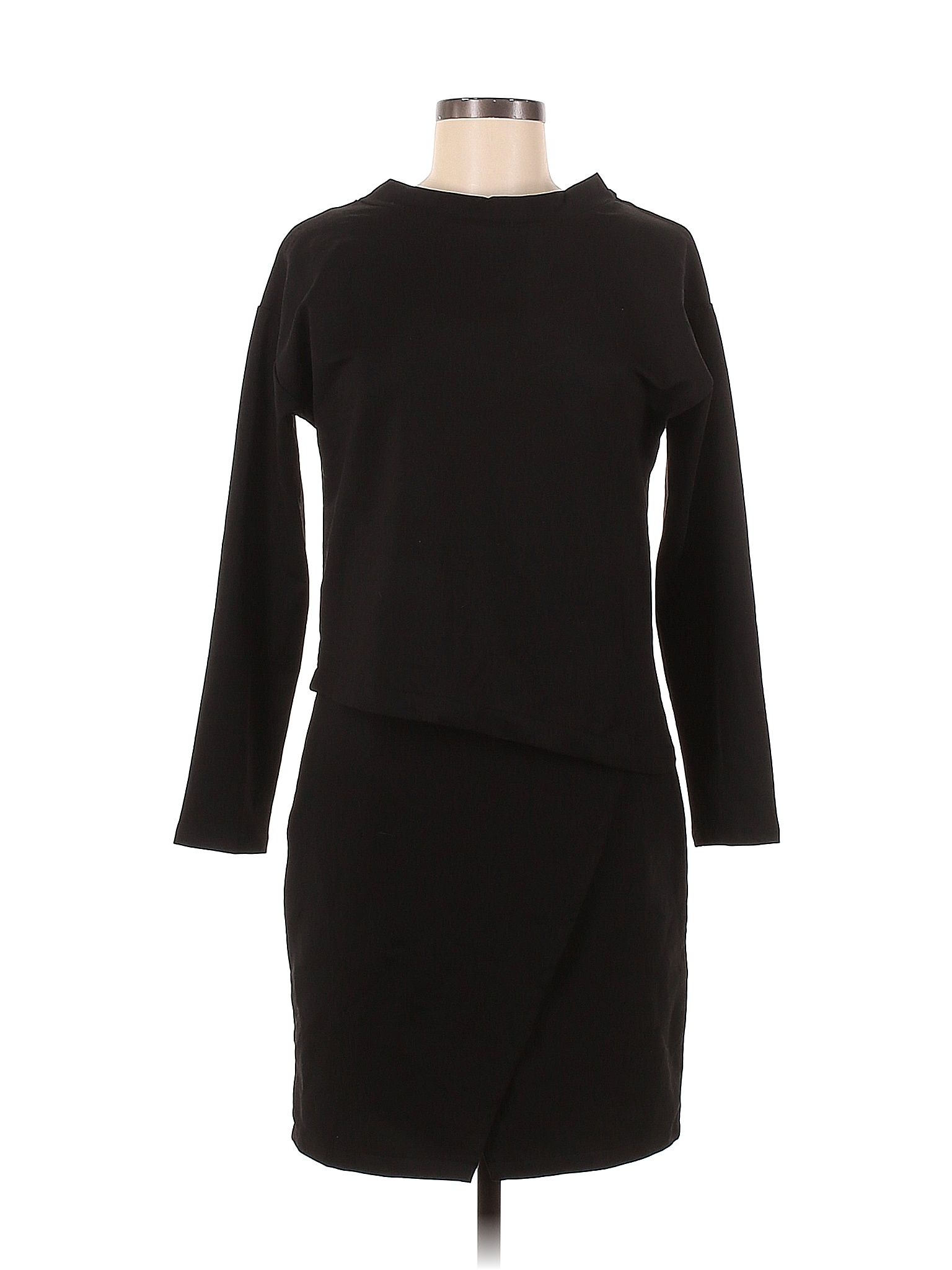 Kenneth Cole New York Solid Black Casual Dress Size 38 Eu 88 Off