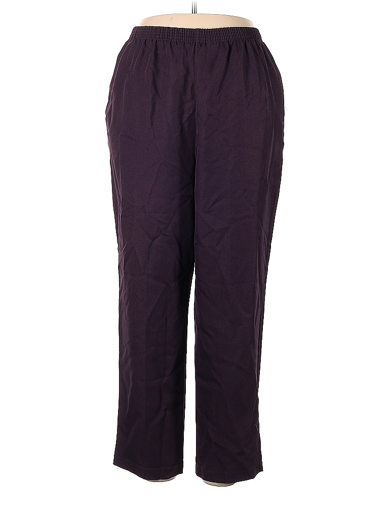 BonWorth 100% Polyester Solid Colored Purple Casual Pants Size L - 60% ...