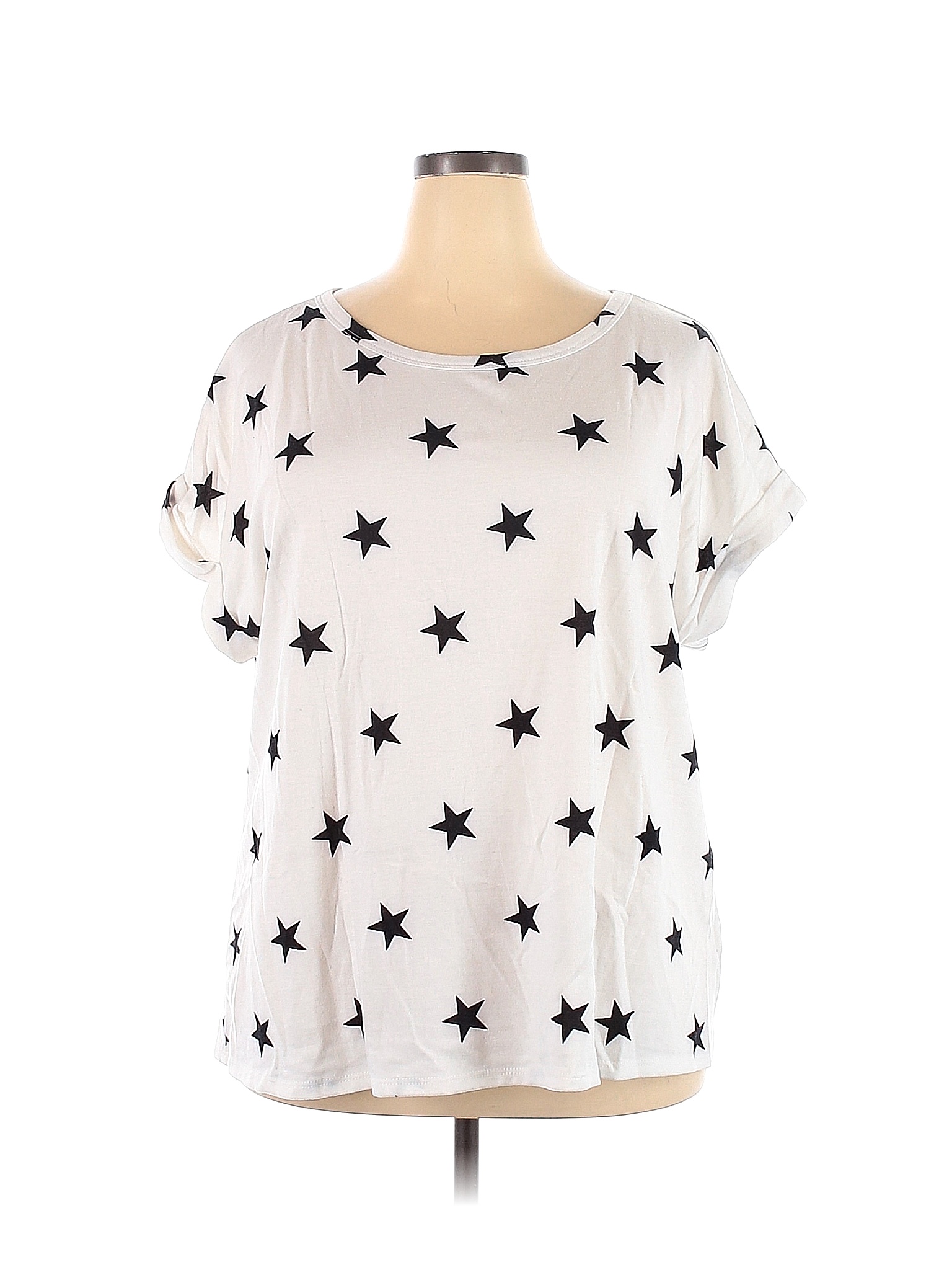 Andree by UNIT Stars White Short Sleeve Top Size 2X (Plus) - 71% off ...