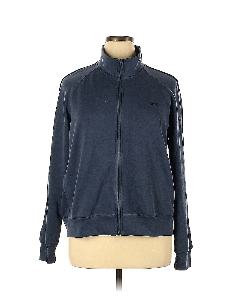 Under Armour Solid Blue Track Jacket Size XL - 53% off | thredUP