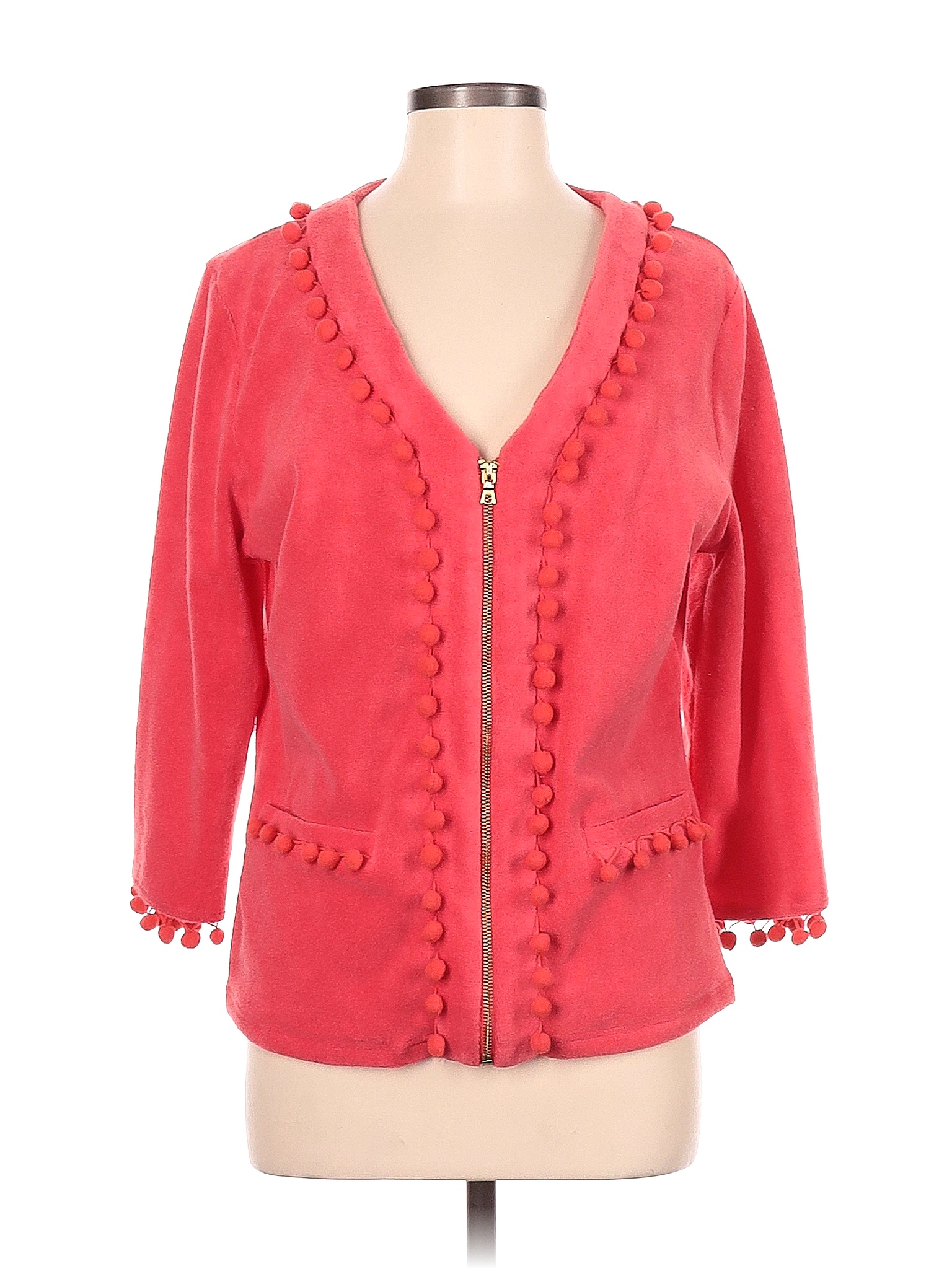 Boston Proper Color Block Solid Colored Pink Cardigan Size M 78 Off