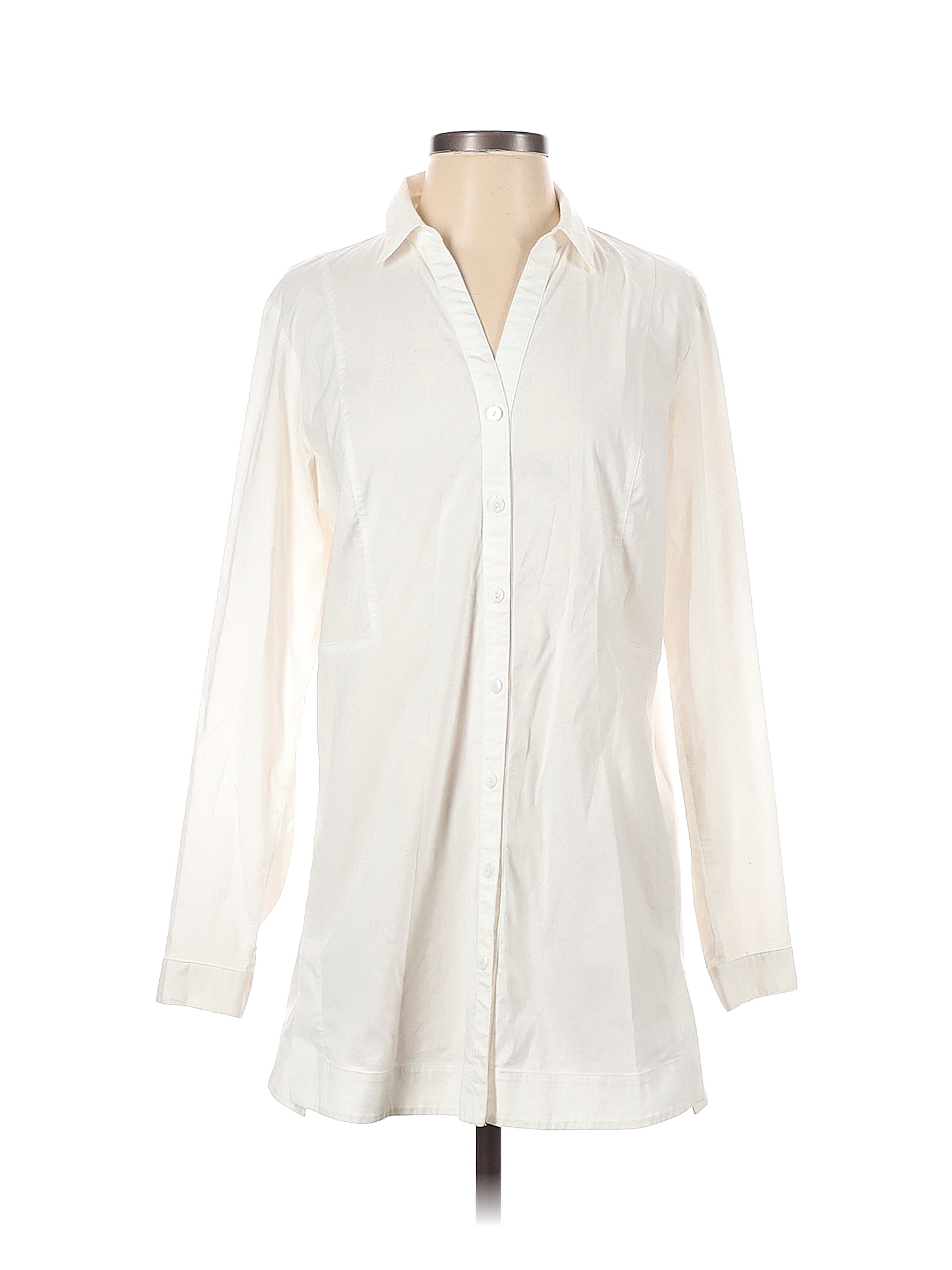 J.Jill Solid Colored White Long Sleeve Button-Down Shirt Size S - 63% off | thredUP