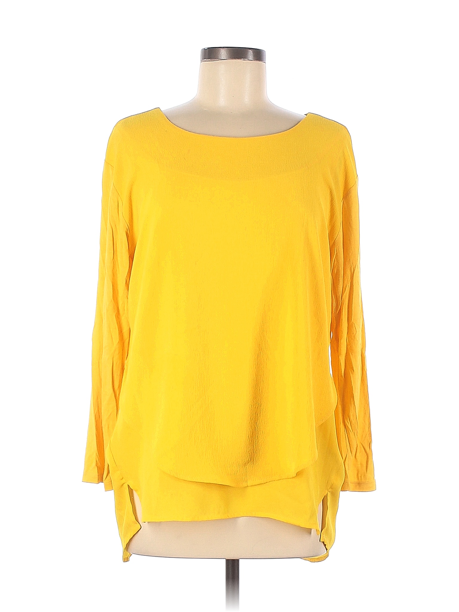 Insight Solid Colored Yellow Long Sleeve Blouse Size M 87 Off Thredup