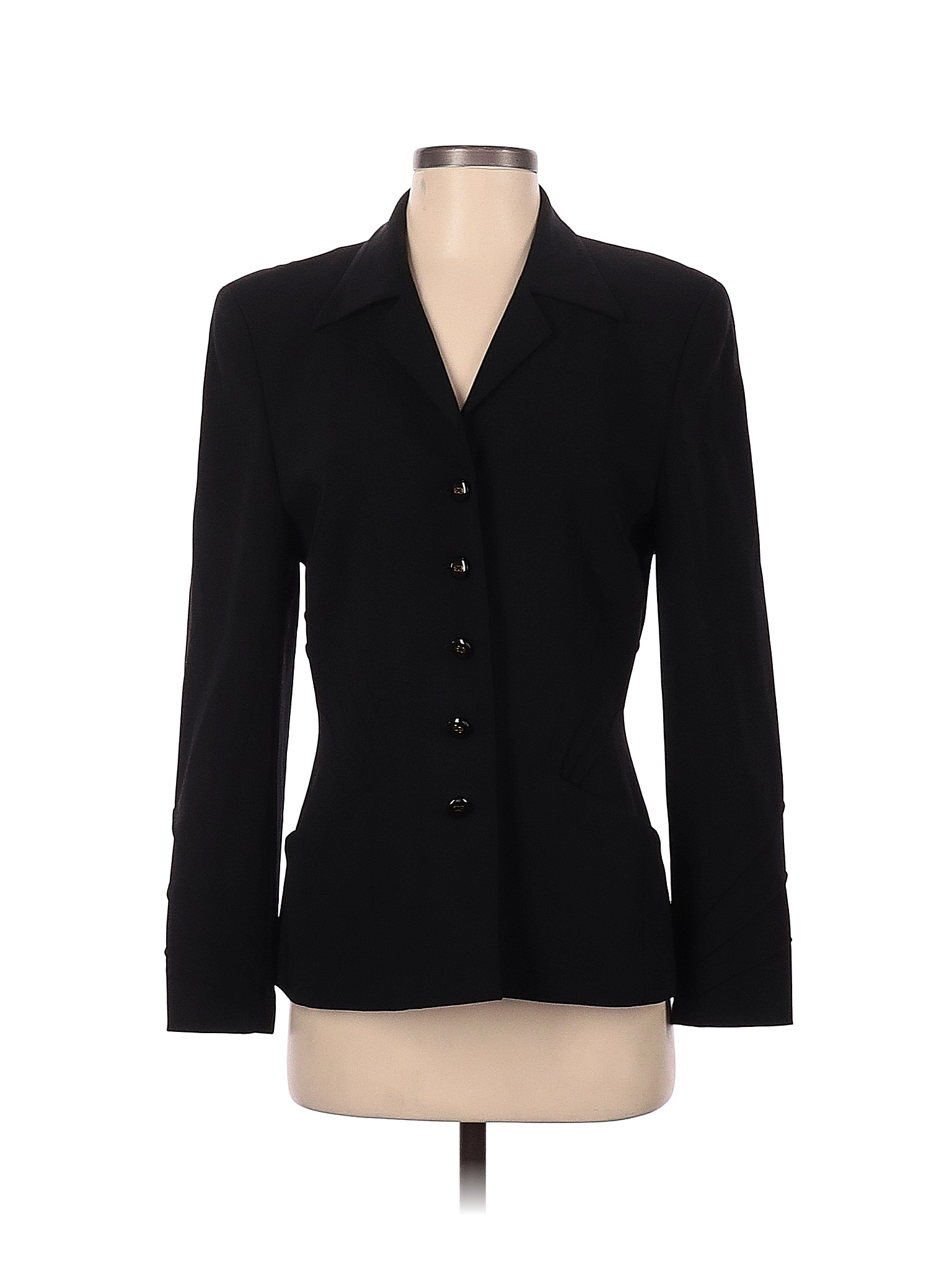Escada Solid Black Wool Blazer Size 36 (EU) - 96% off | thredUP