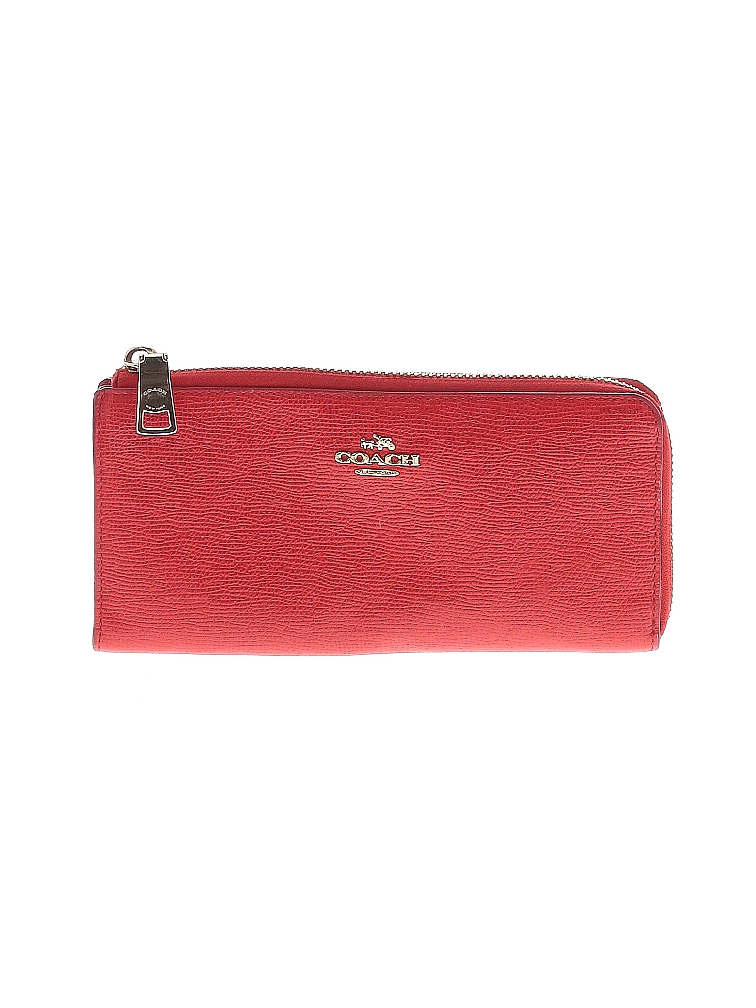 Coach 100% Leather Solid Red Leather Wallet One Size - 74% off | thredUP