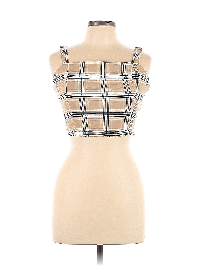 Love Tree Plaid Multi Color Tan Sleeveless Blouse Size L - 65% off ...