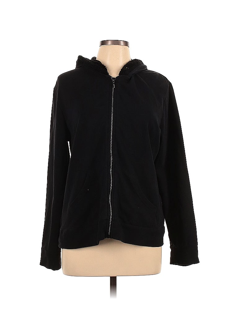 Onque Casuals Solid Black Zip Up Hoodie Size L - 68% off | thredUP