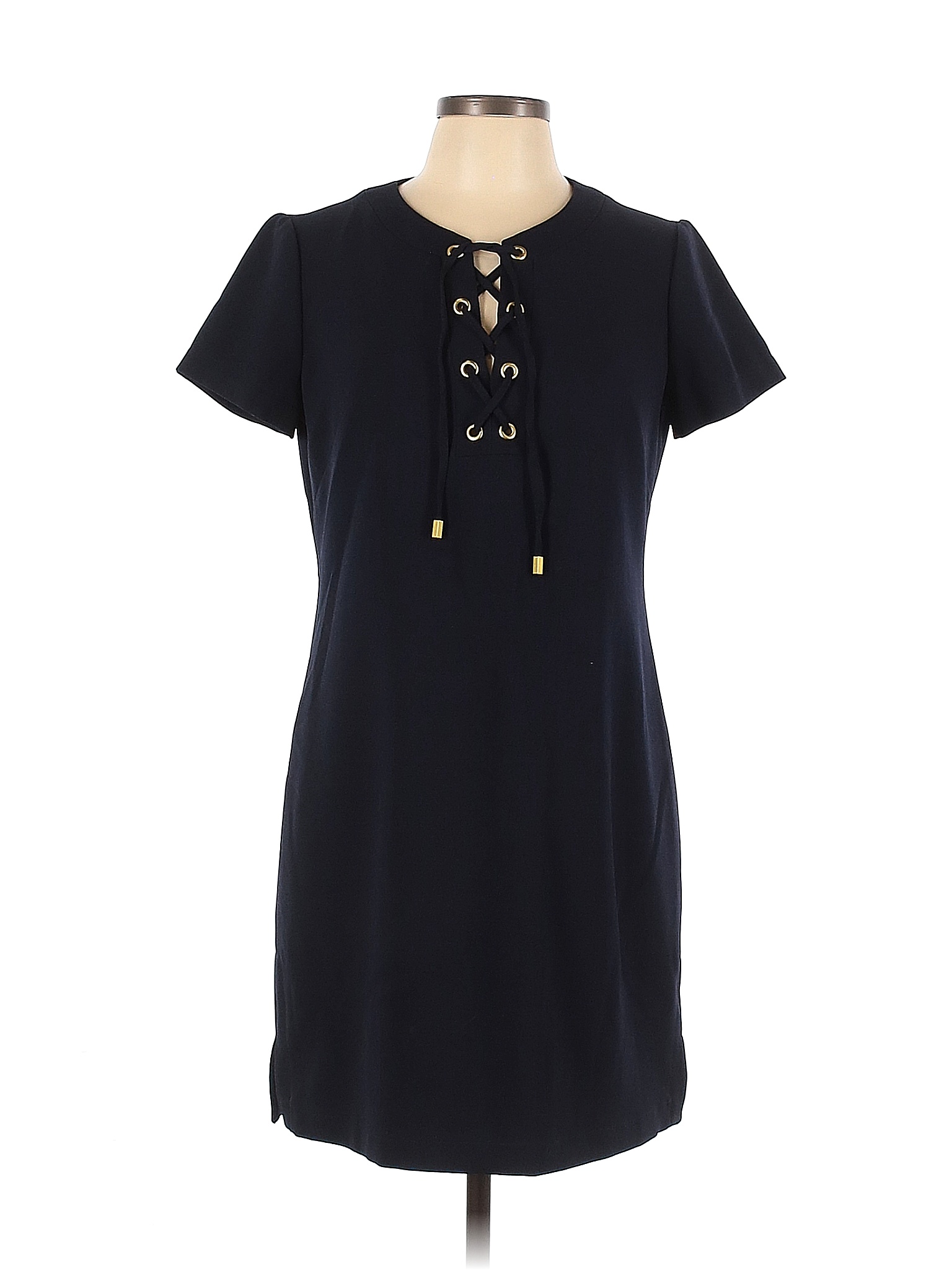 Eliza J Solid Navy Blue Casual Dress Size 10 84 Off Thredup