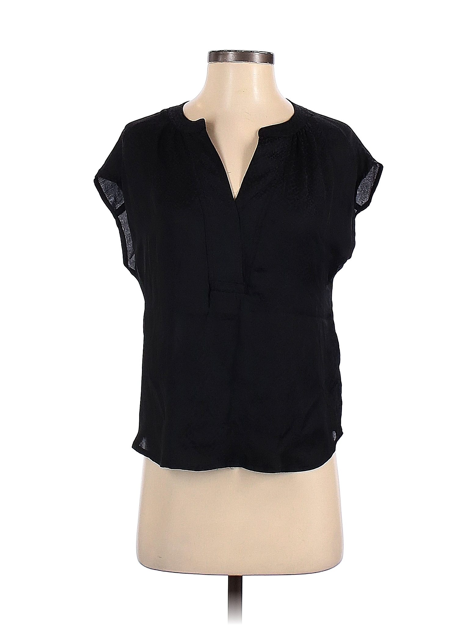Banana Republic 100% Polyester Solid Black Short Sleeve Blouse Size XS - 79% off | thredUP