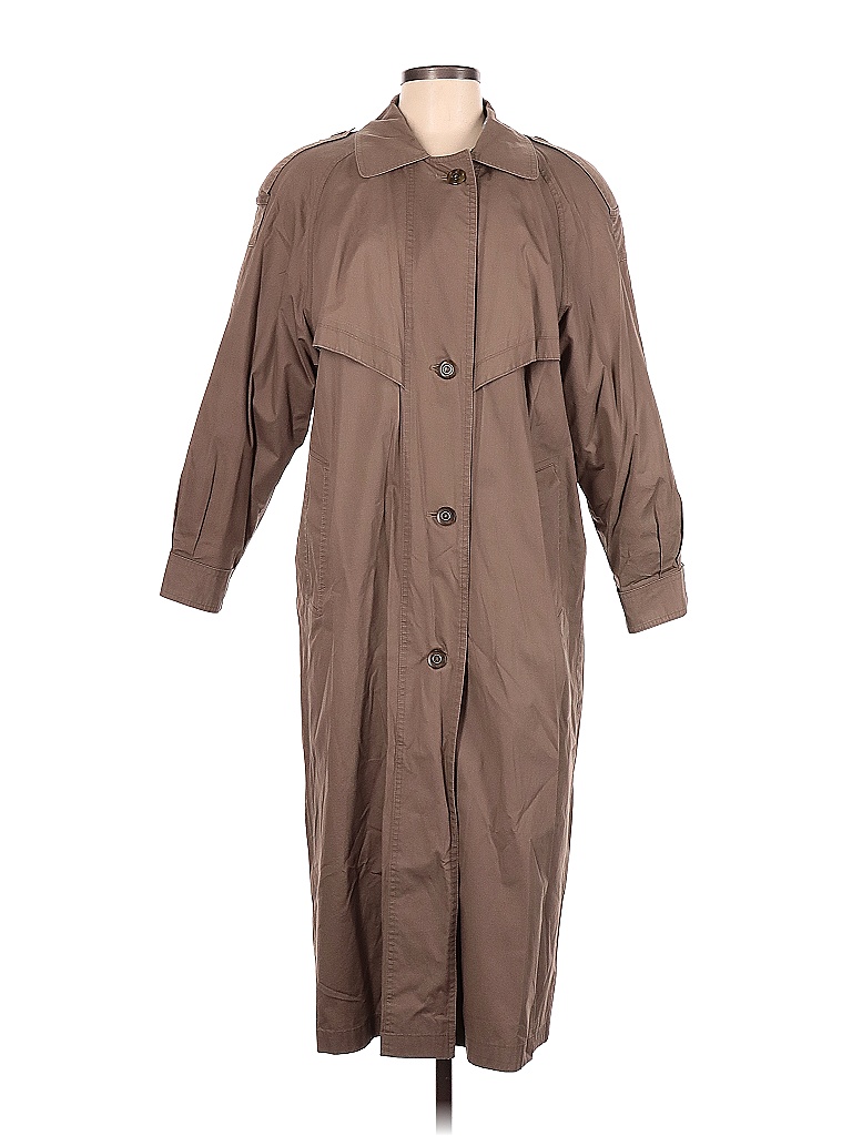 Michelle Stuart Solid Colored Tan Trenchcoat Size 6 - 60% off | thredUP
