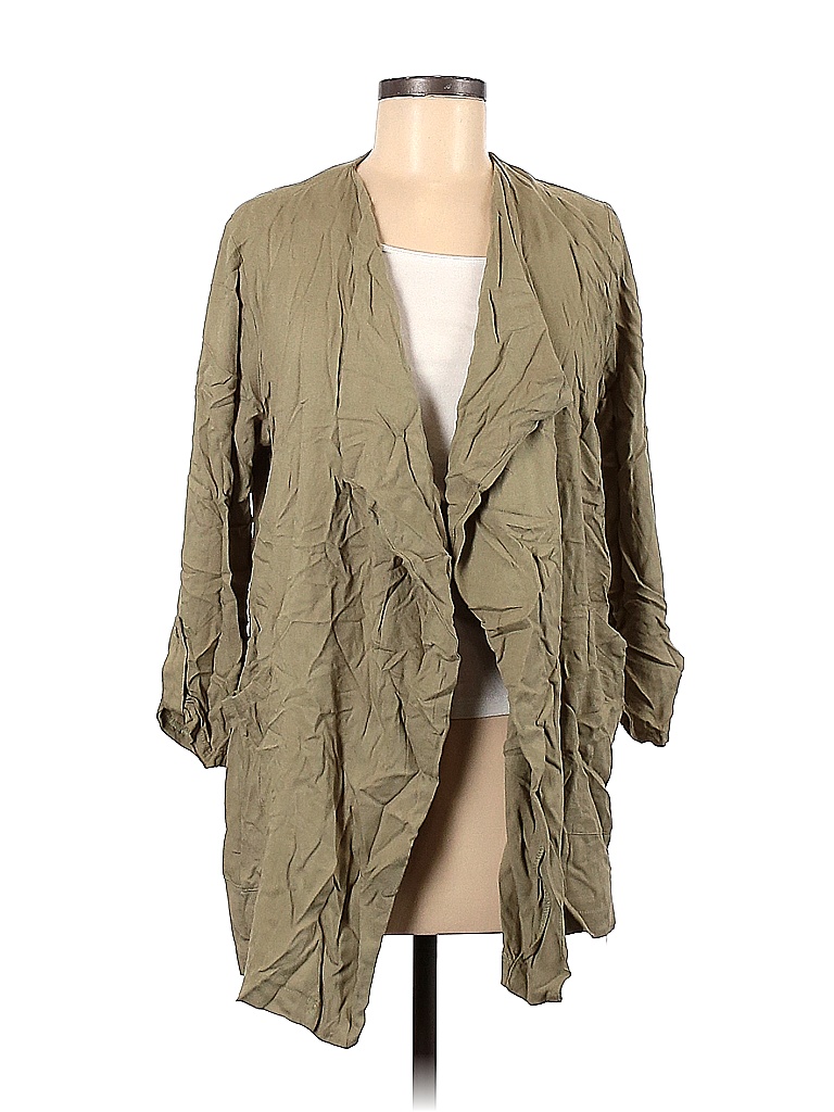 Sophie Rue 100% Rayon Color Block Solid Colored Green Cardigan Size M ...