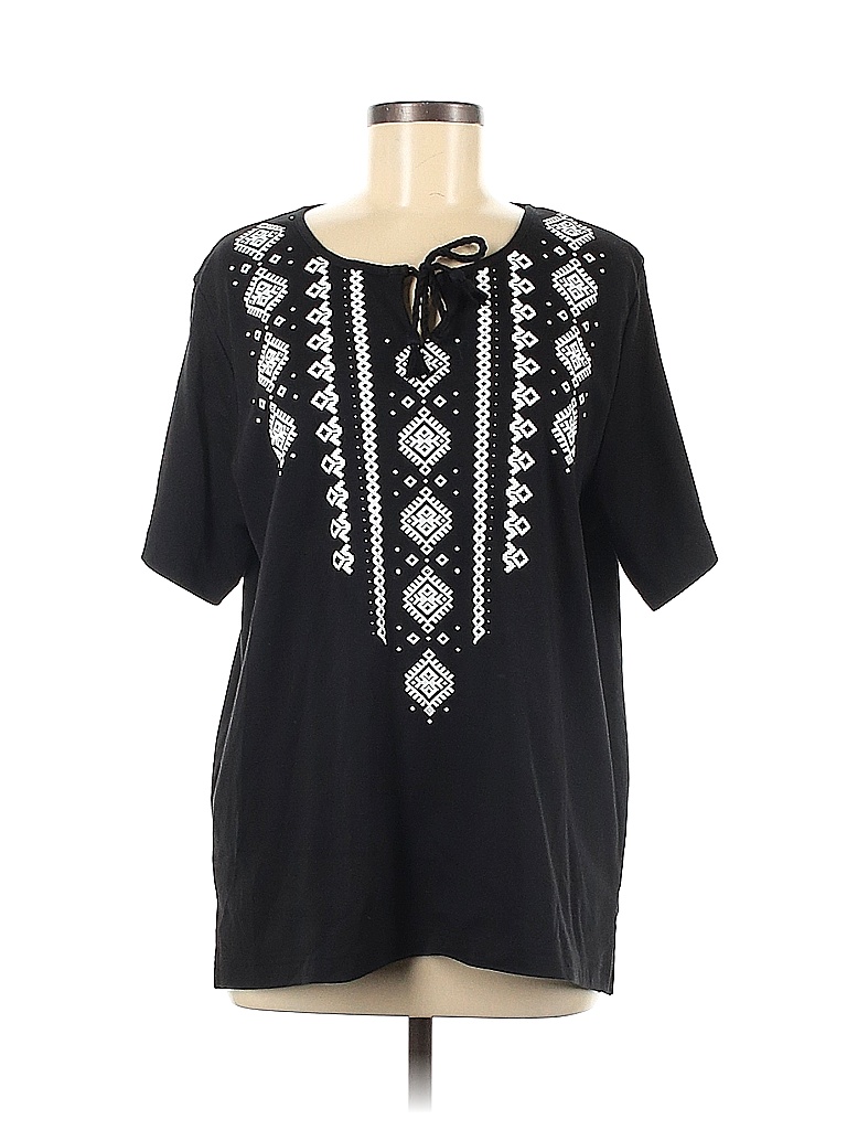 BonWorth Solid Black Short Sleeve Top Size M - 38% off | thredUP