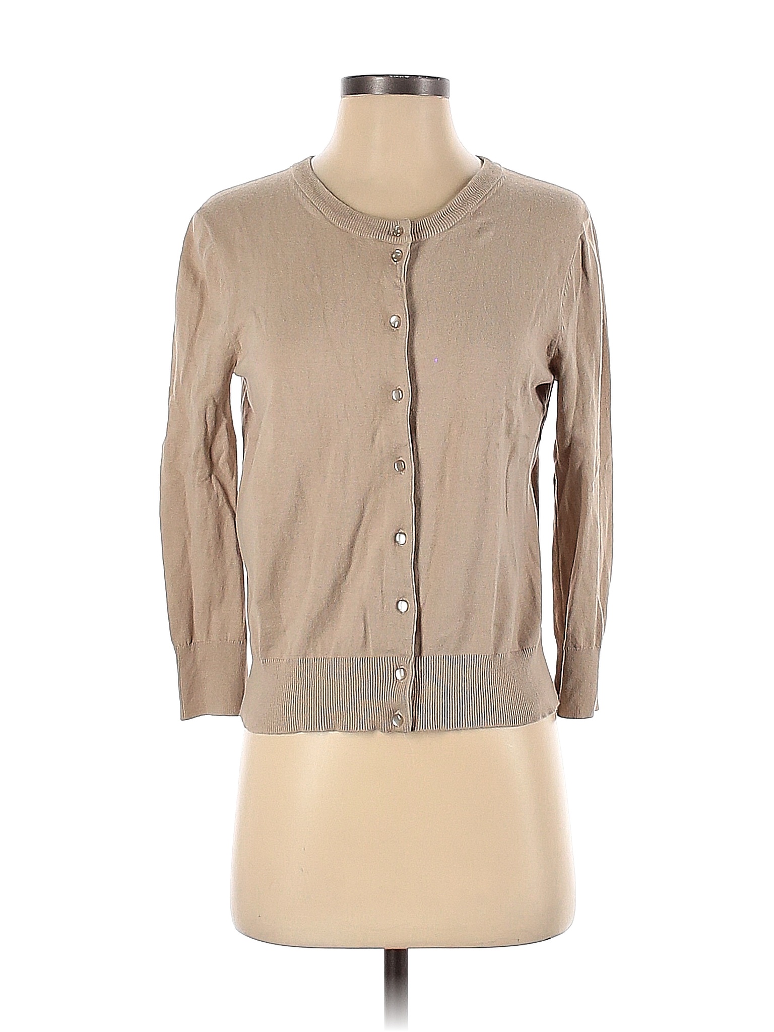 Cable & Gauge Color Block Solid Tan Cardigan Size S - 66% off | thredUP