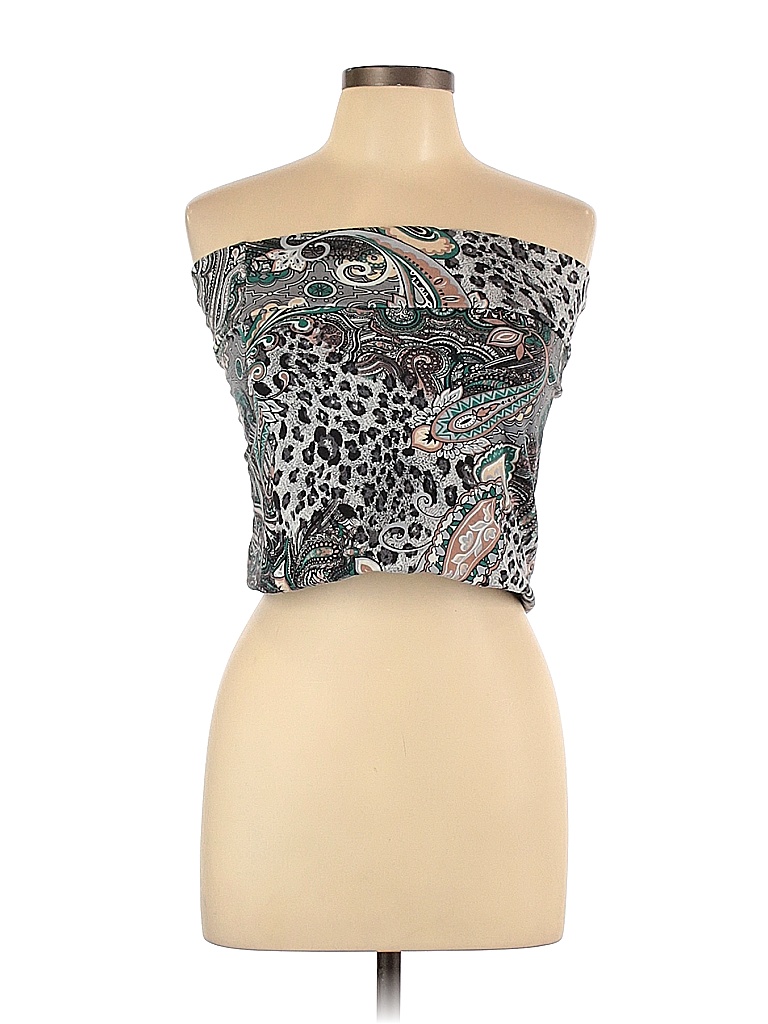 Mandee Multi Color Gray Tube Top Size L - 64% off | thredUP