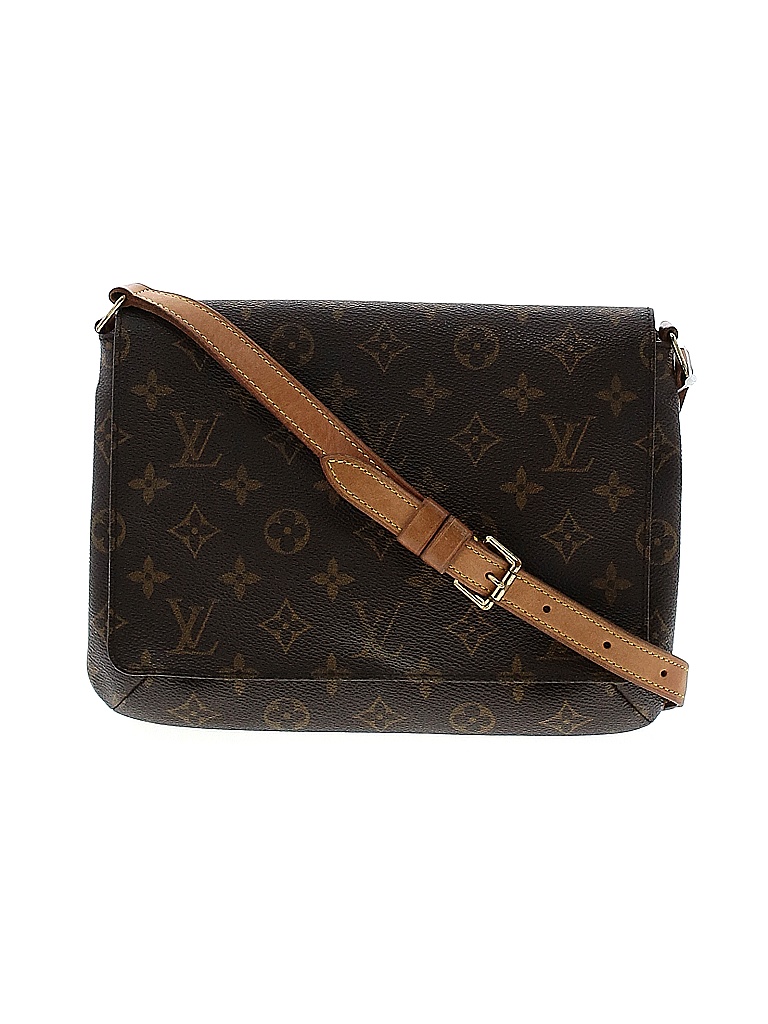 Louis Vuitton 100% Coated Canvas Black Brown Vintage Monogram Musette Tango Short Strap One Size ...