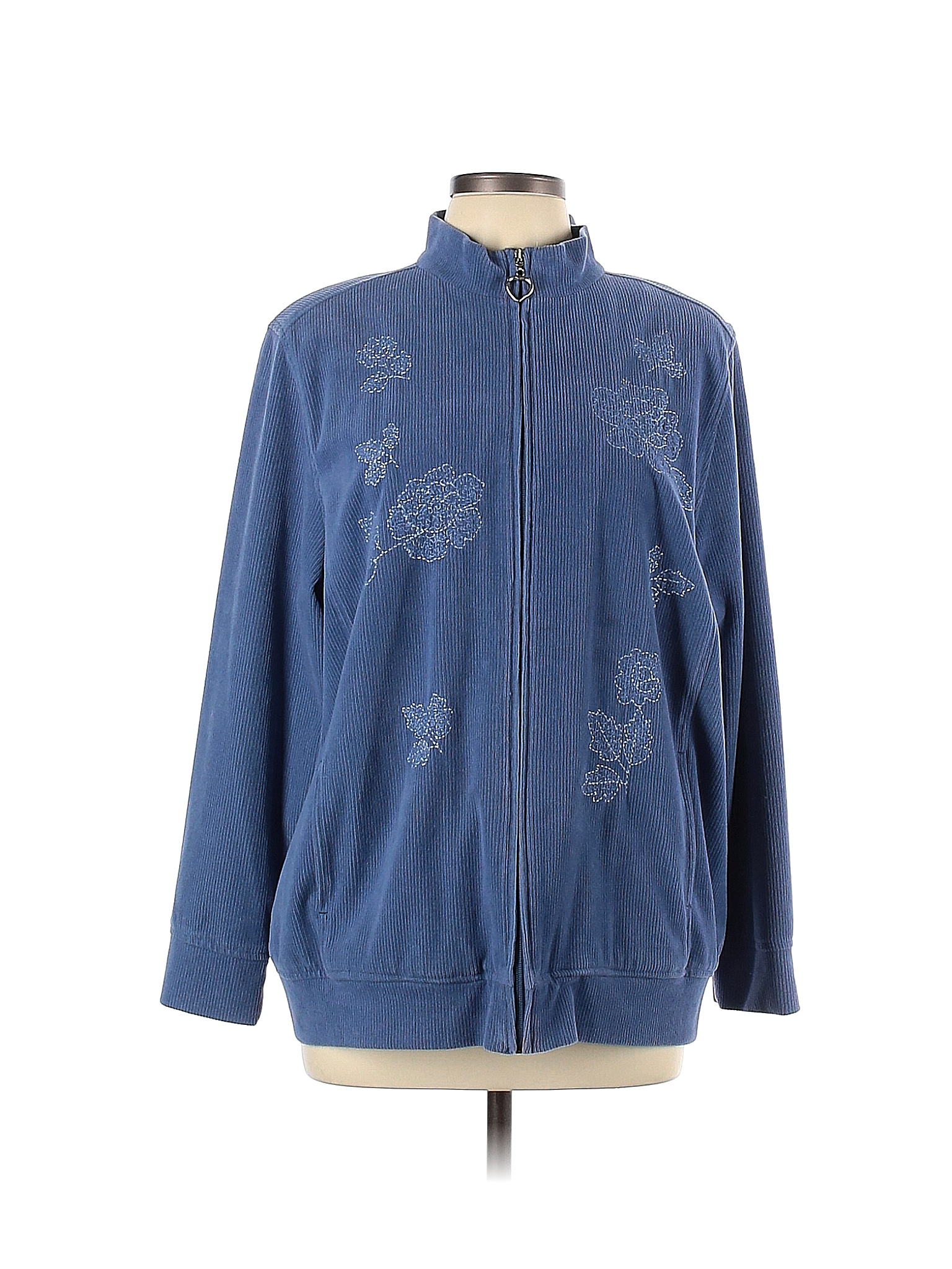 Allison Daley Solid Blue Jacket Size L - 60% off | thredUP