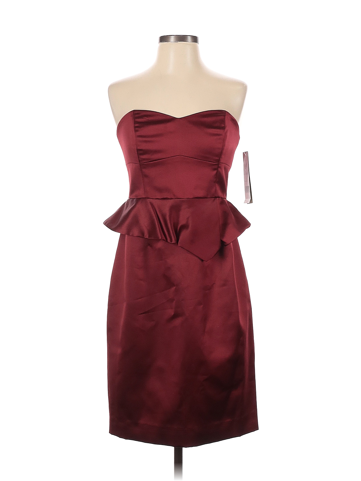 Nicole Miller New York 100 Polyester Solid Colored Burgundy Cocktail Dress Size 4 82 Off