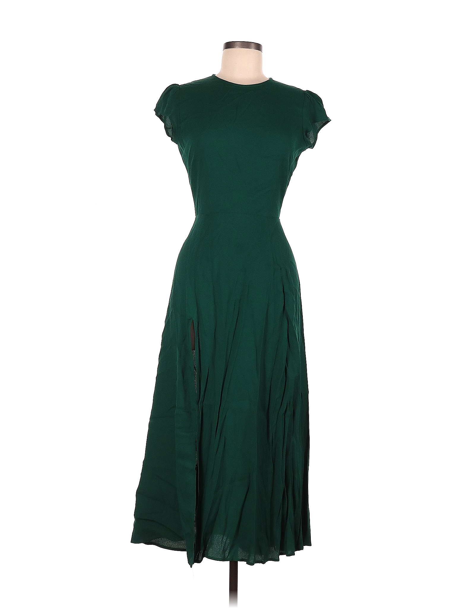 Reformation Solid Green Casual Dress Size 8 51 Off Thredup
