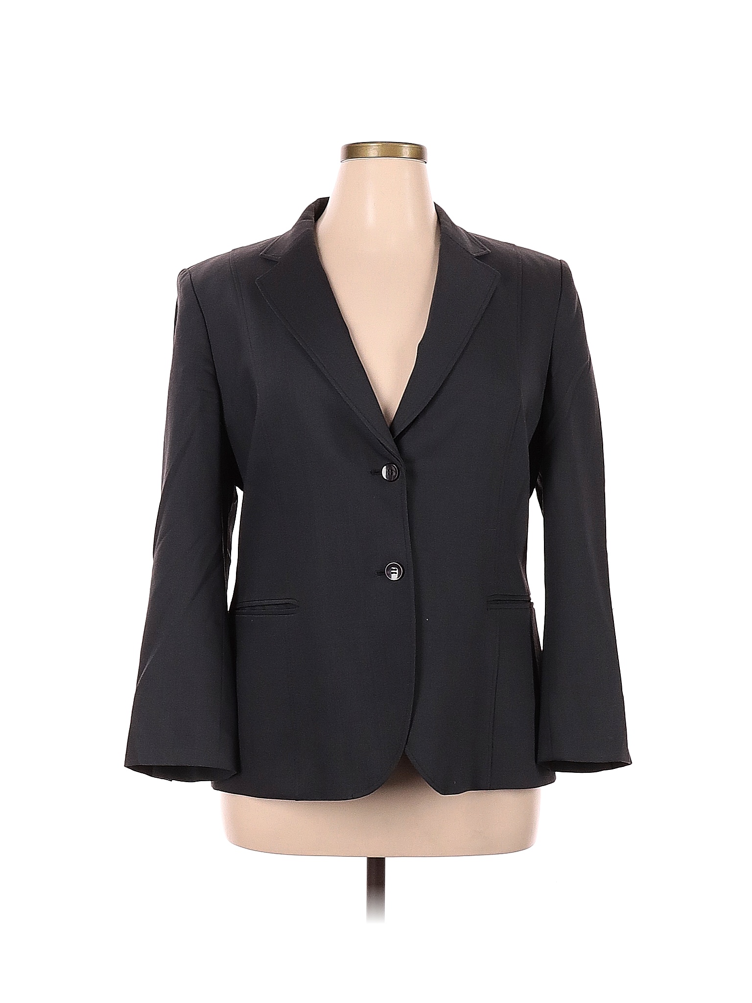 Talbots Solid Black Gray Wool Blazer Size 16 - 82% off | thredUP