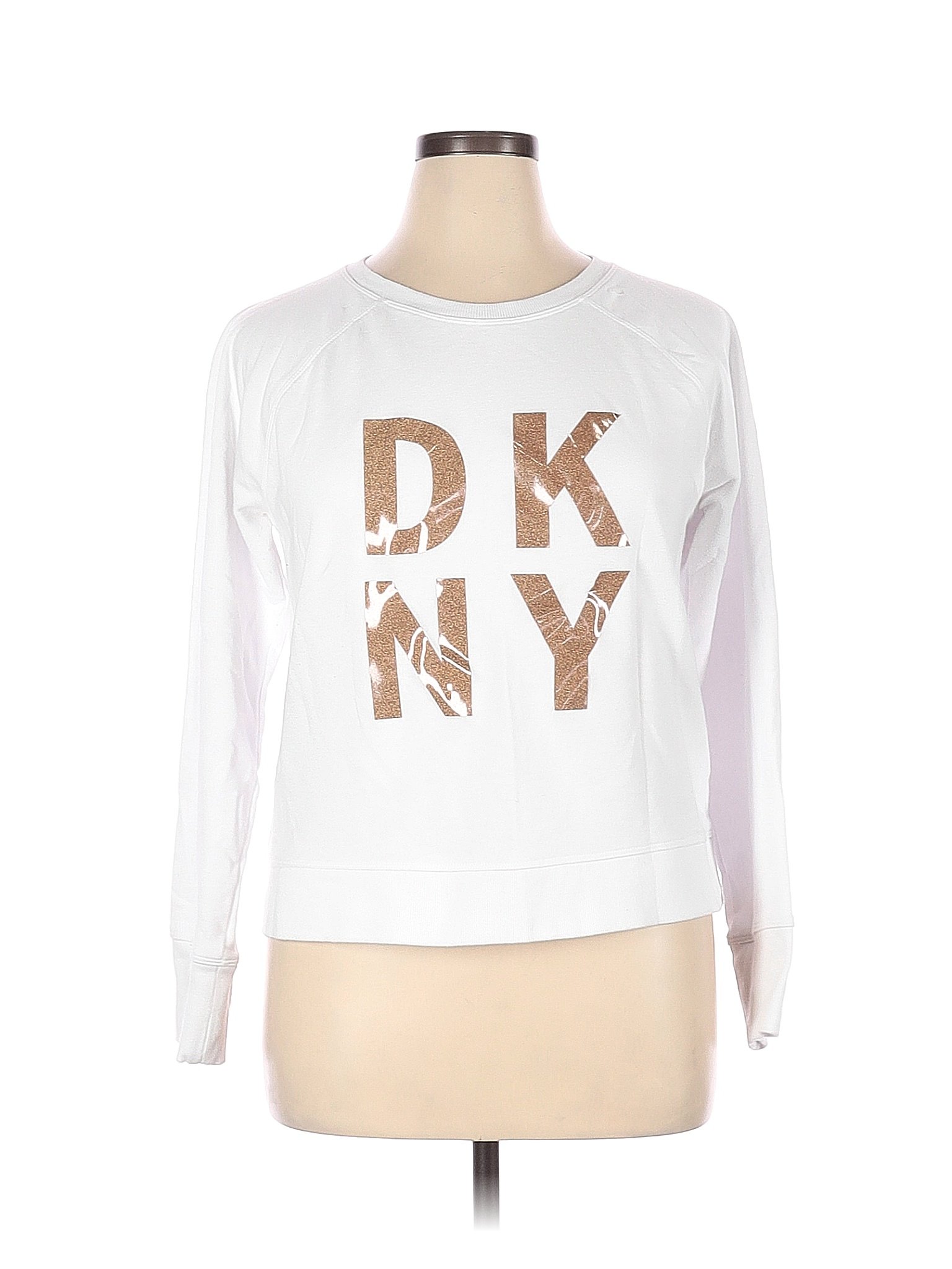 DKNY Graphic Solid White Sweatshirt Size XL - 92% off | thredUP