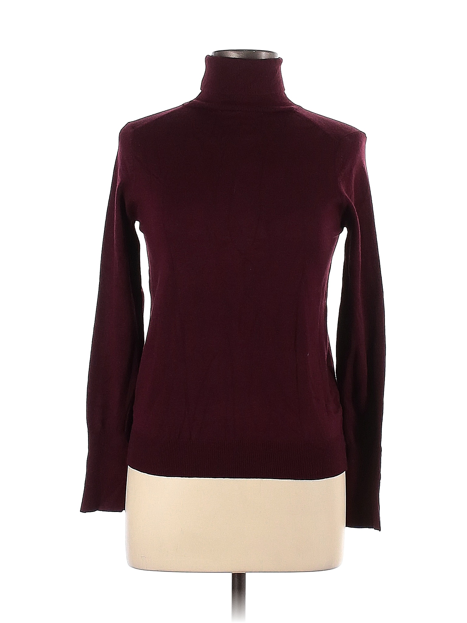Love Tree Color Block Solid Maroon Burgundy Turtleneck Sweater Size L ...