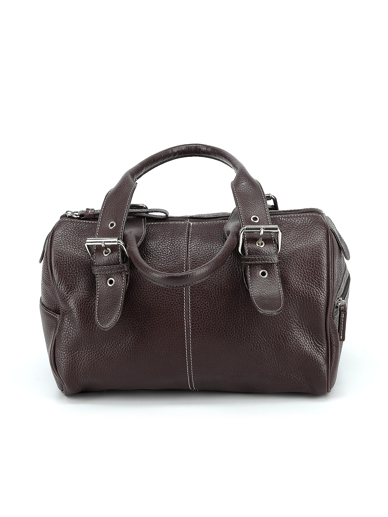 Tig & co. 100% Leather Solid Colored Brown Leather Shoulder Bag One ...