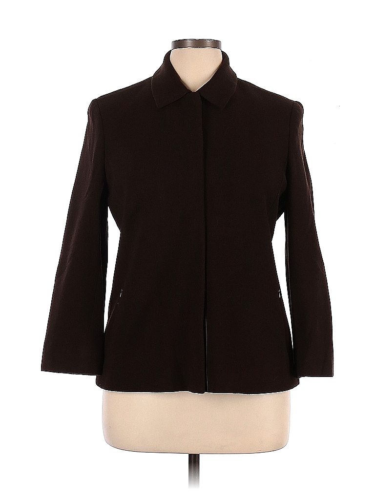 Jones New York Solid Black Brown Jacket Size 14 - 85% off | thredUP
