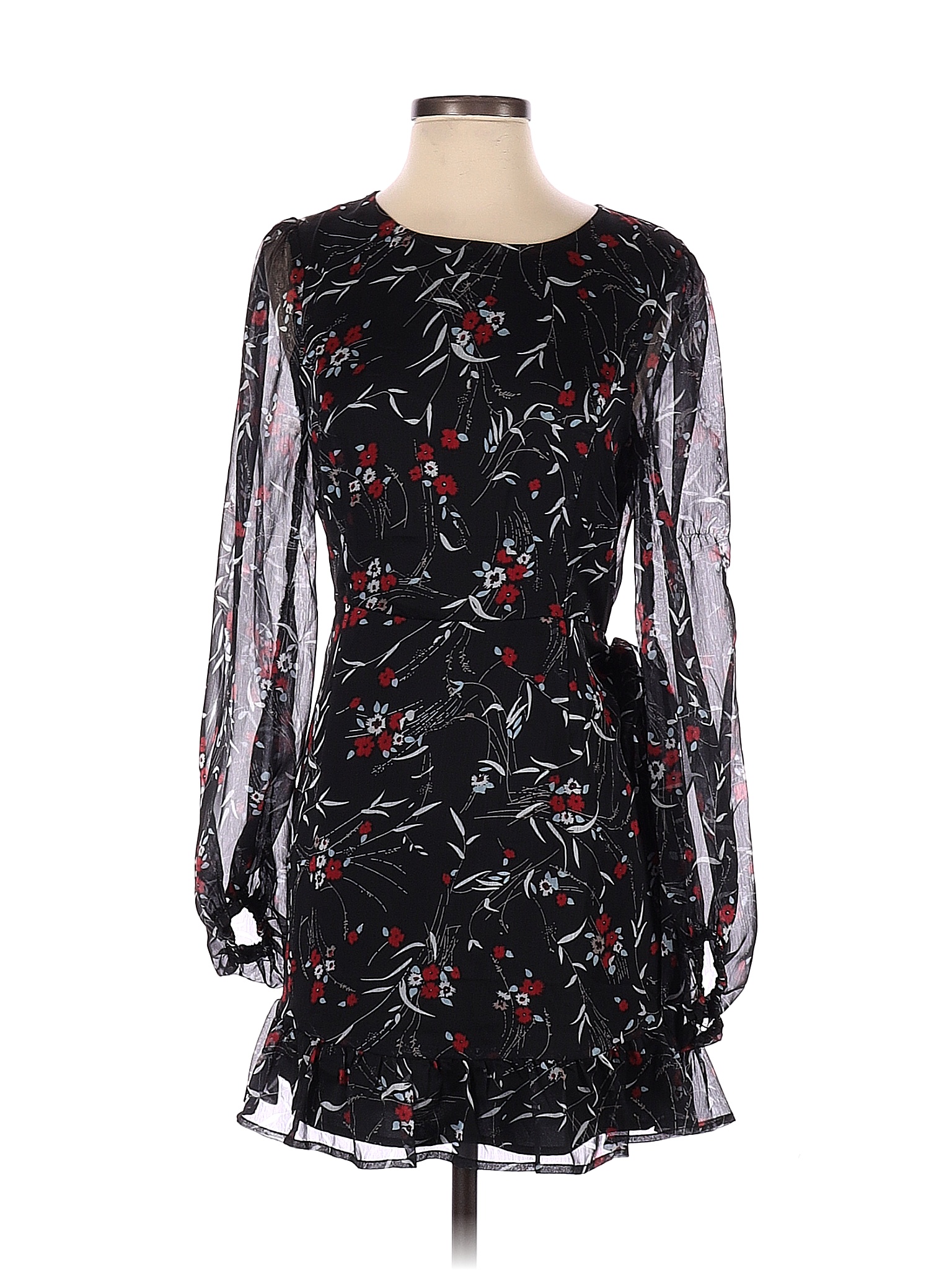 Lulus 100 Polyester Floral Black Casual Dress Size S 71 Off Thredup