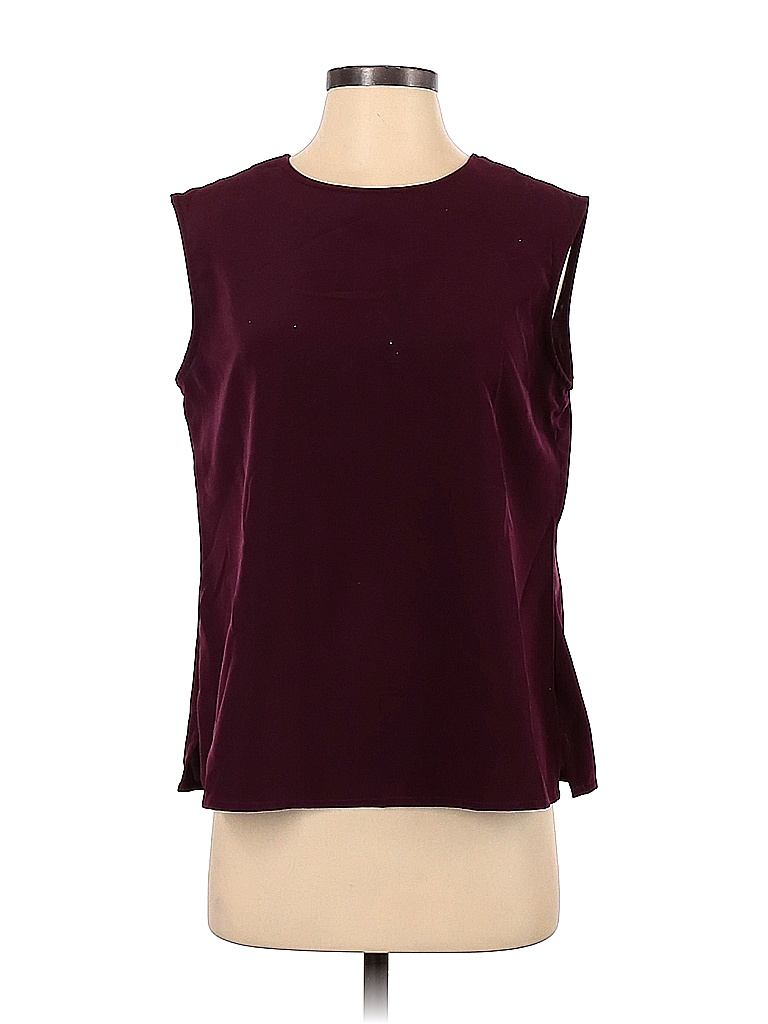 BonWorth 100% Polyester Solid Colored Purple Sleeveless Blouse Size S ...