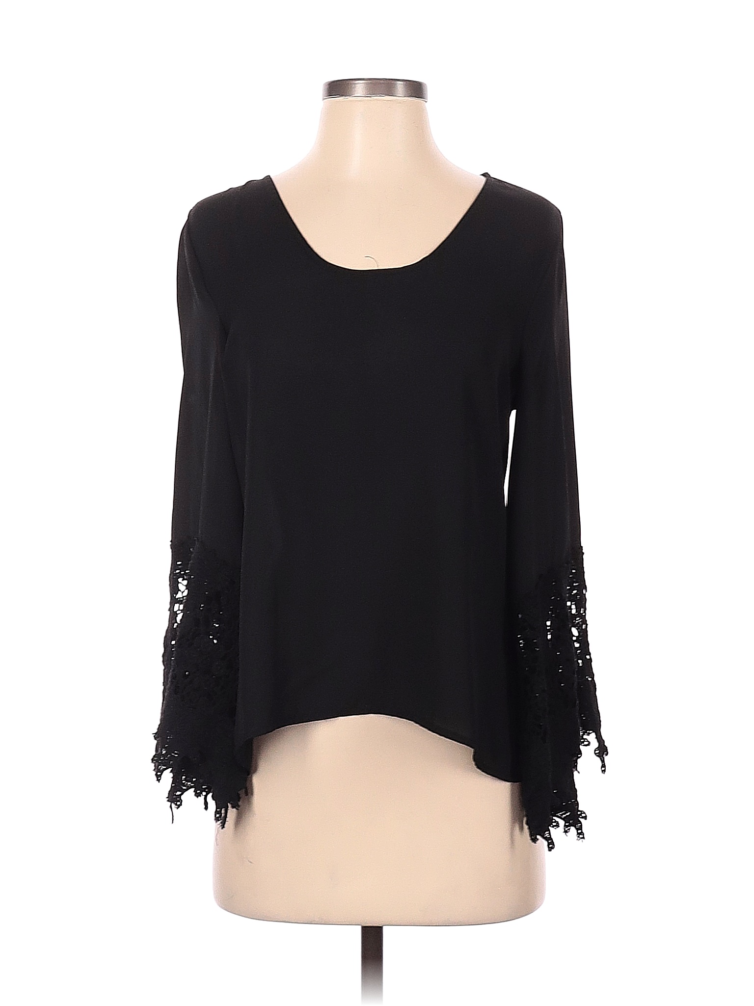 Society Girl 100 Polyester Solid Black Long Sleeve Blouse Size Xs 73