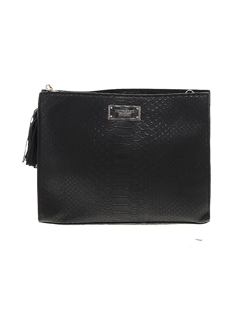 Victoria's Secret Solid Black Leather Shoulder Bag One Size - 67% off ...