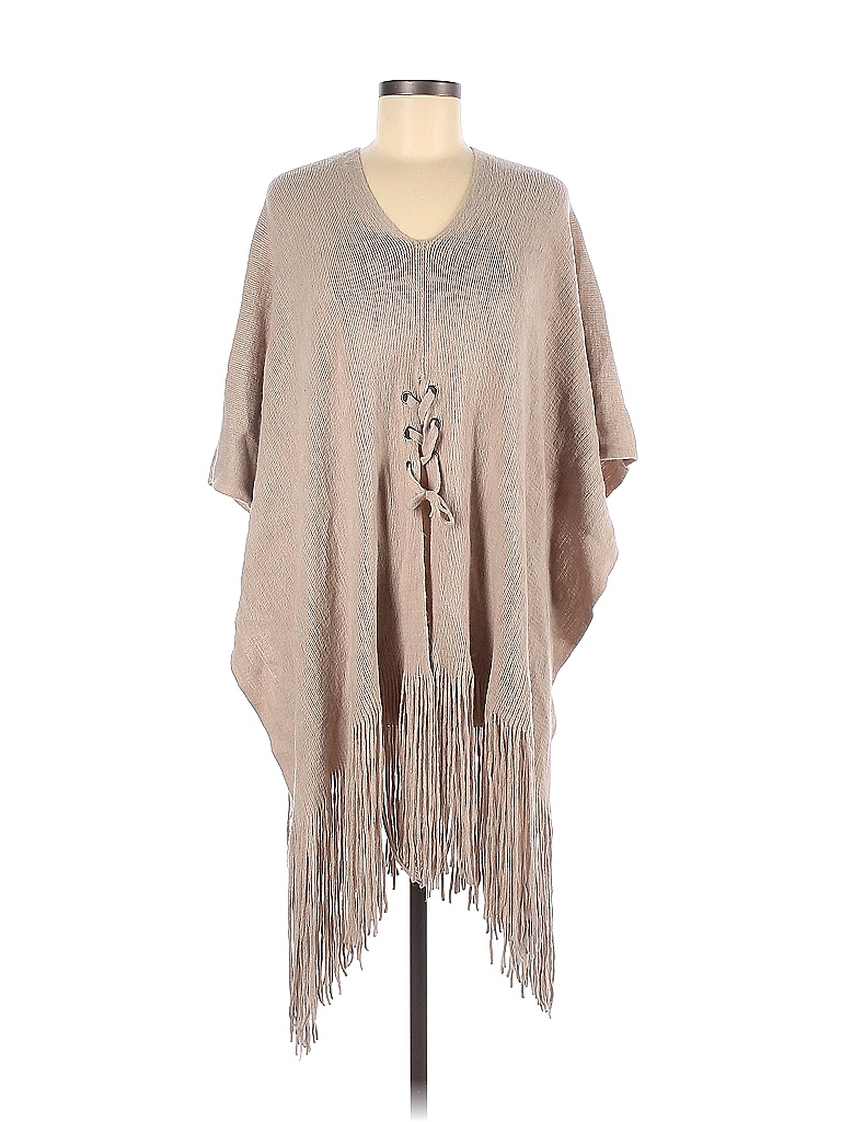 Earthbound Trading Co. 100% Acrylic Solid Tan Poncho Size Fits all ...