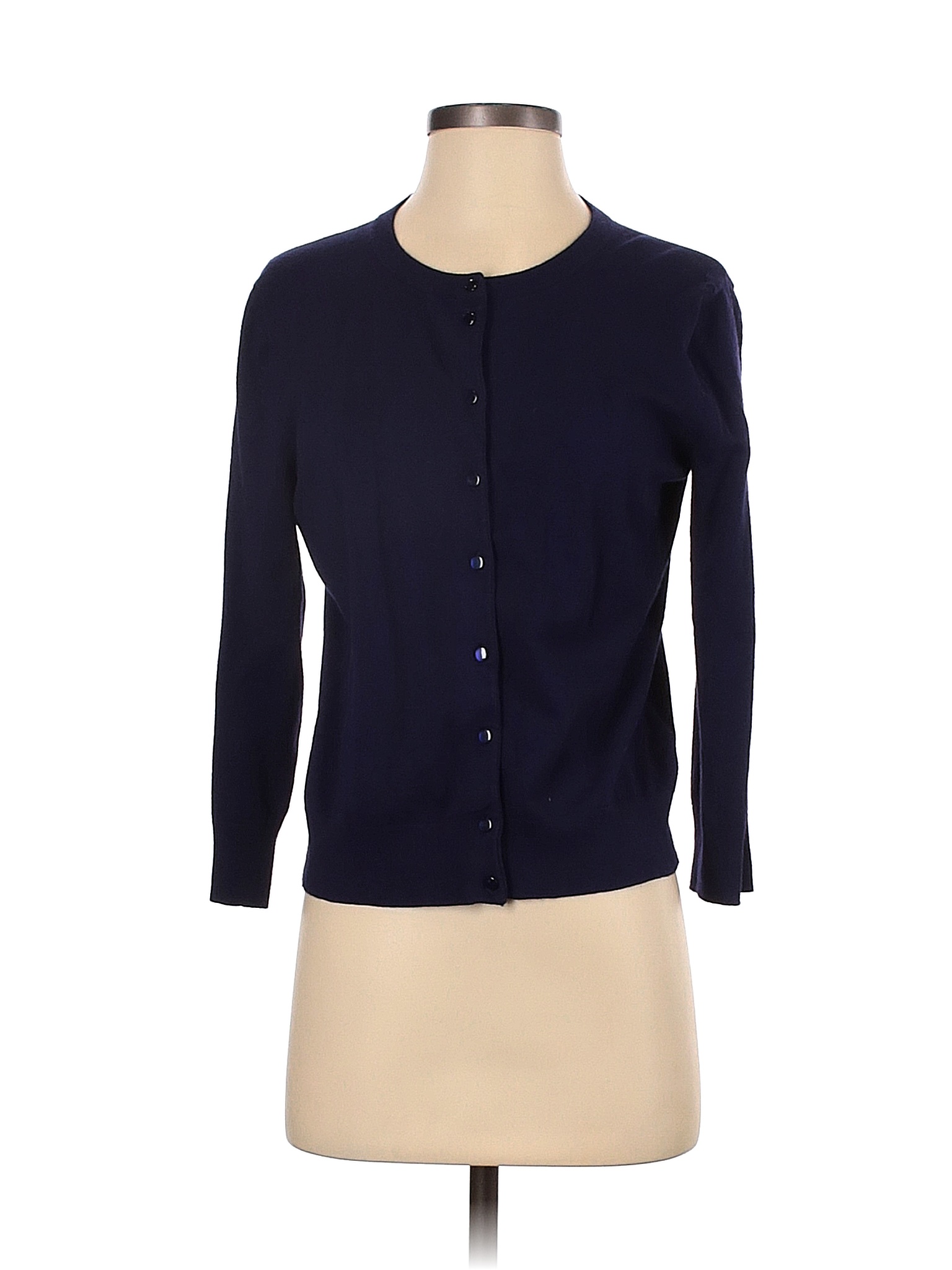 Cable & Gauge Color Block Solid Blue Cardigan Size M - 66% off | thredUP