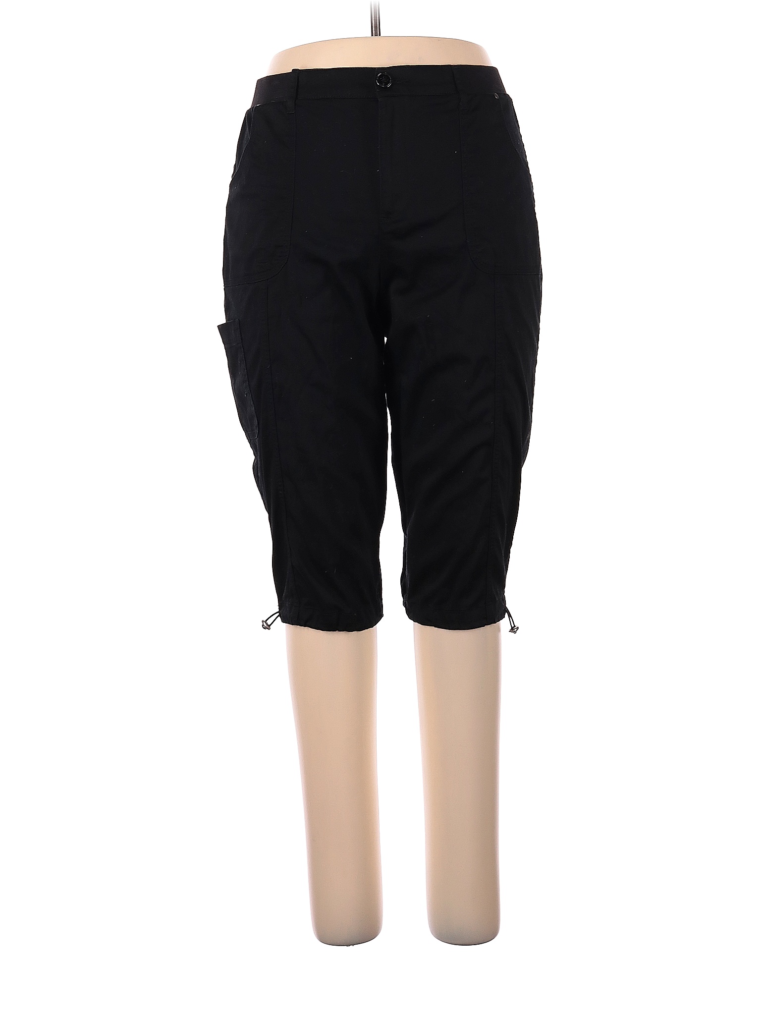 Croft And Barrow Solid Black Cargo Pants Size 14 63 Off Thredup